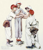 The Three Umpires (Game Called Because of Rain, Tough Call), 1949 by ...